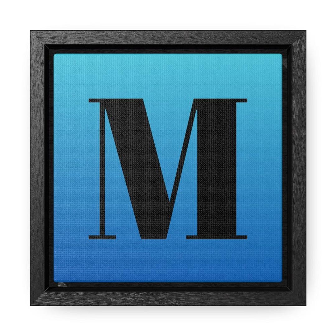 Letter M Square Framed Gallery Canvas Print - Etsy