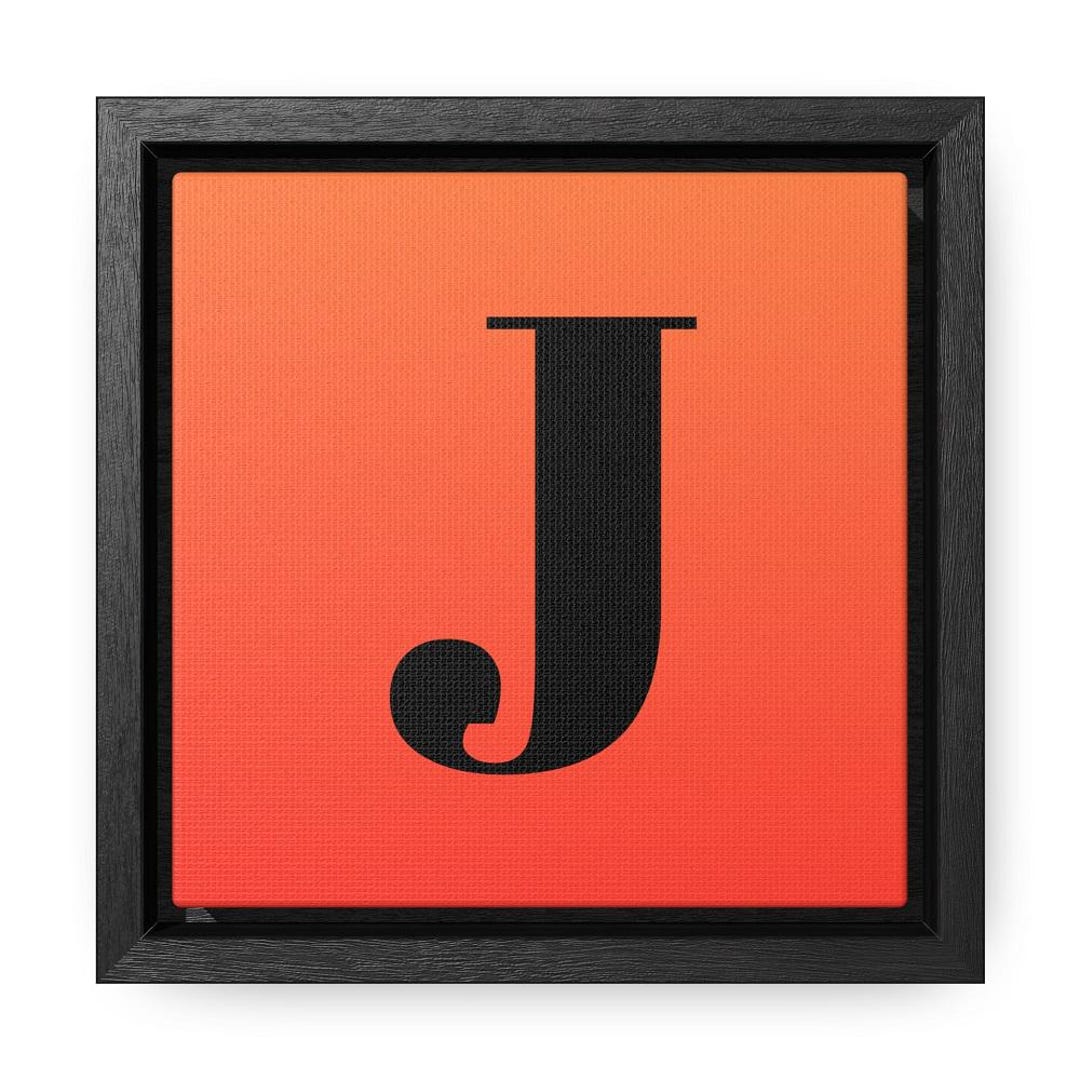 Letter J - Square Framed Gallery Canvas Print - Etsy