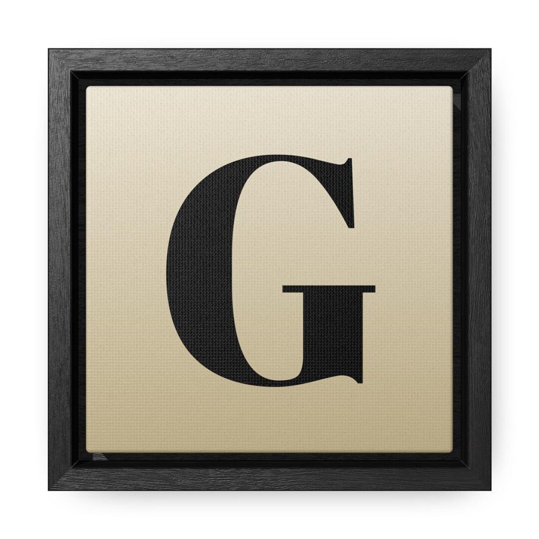 Letter G Square Framed Gallery Canvas Print - Etsy