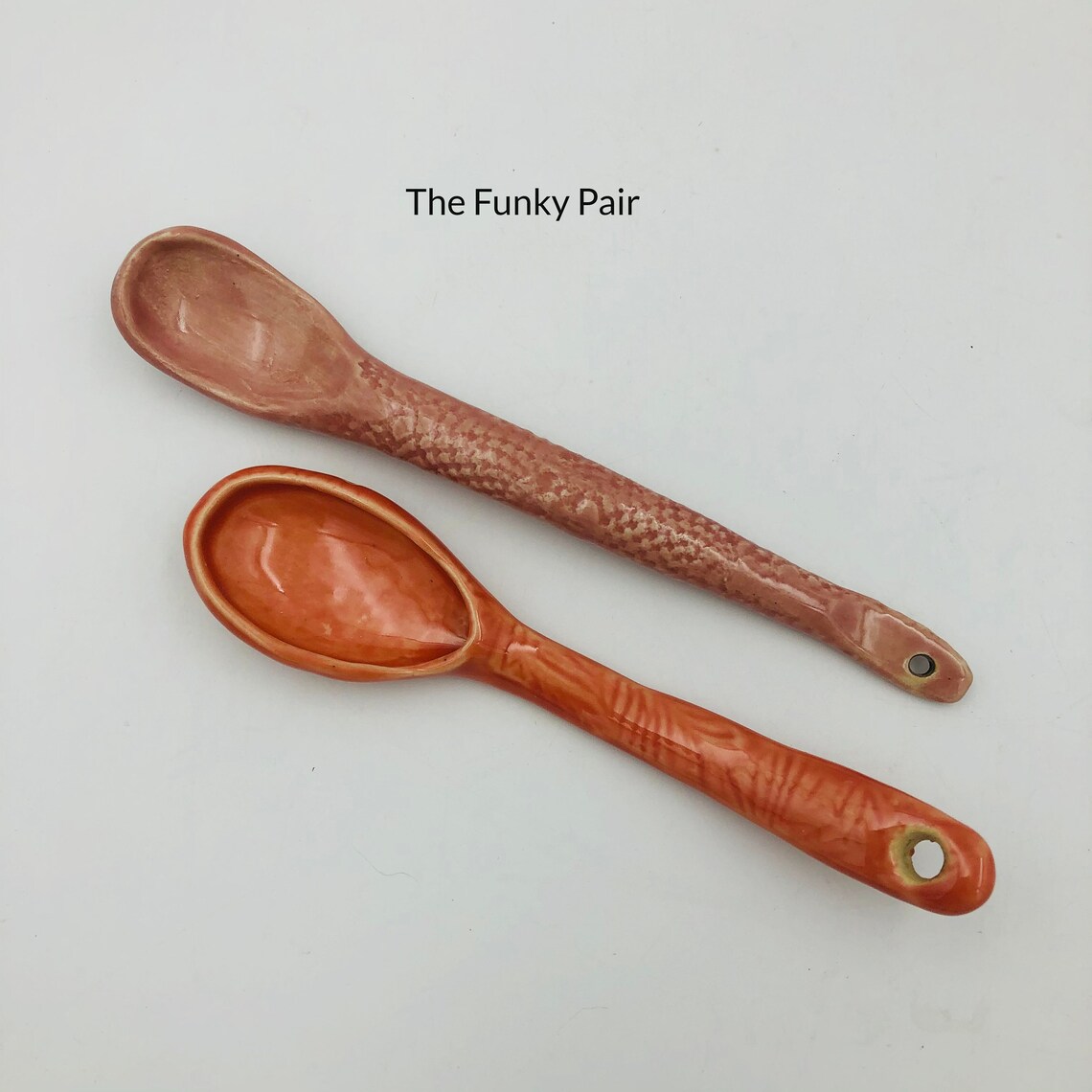 Handmade ceramic spoons with textured handles glazed on both | Etsy