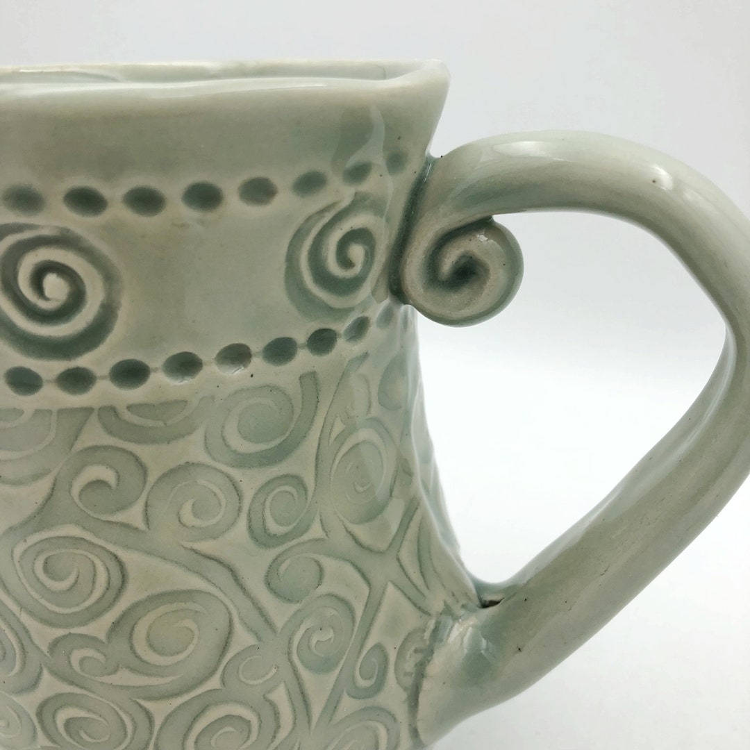 Ceramic Coffee Mug - Funky Mug - Large Mug - Tea Cup - Spiral Texture ...