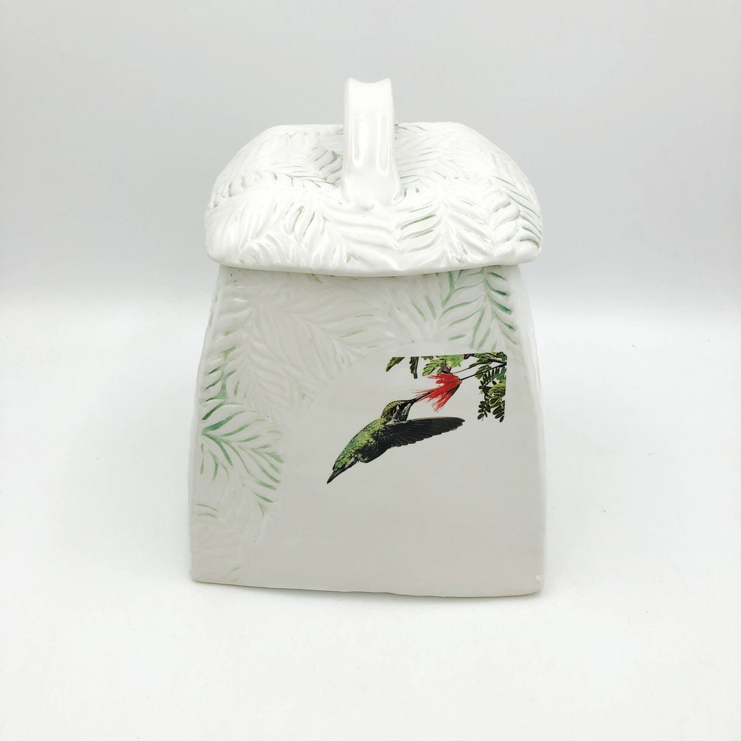 Hummer Lovers Covered Jar, Textured Ceramic Art, Maybe a Cookie Jar or ...