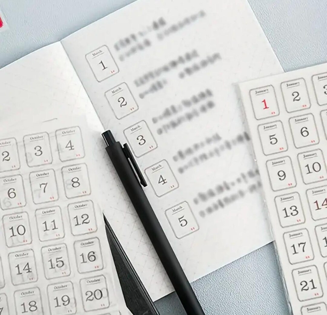 12 Sheets/ Set 365 Days Calendar Diy Labels/stickers - Etsy