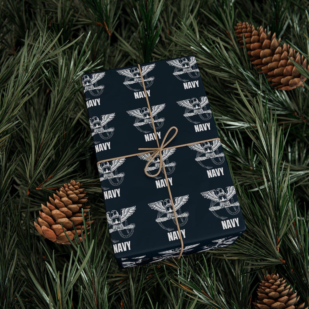 Navy Wrapping Paper, Military Gift Wrap, Special Occasions, Birthdays ...