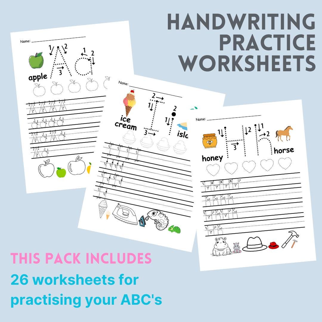 Alphabet Flashcards With Cursive Letters and Pictures - Etsy