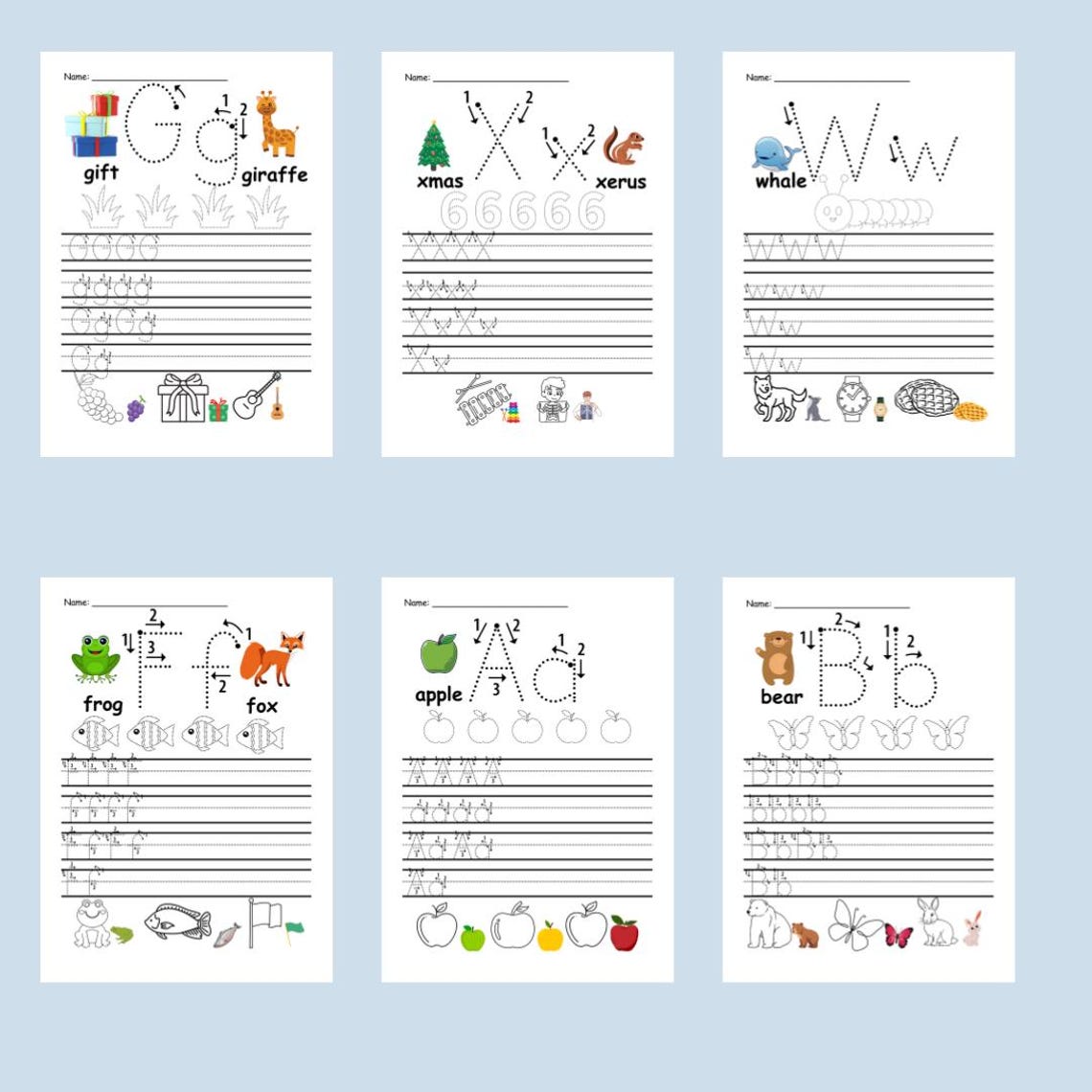Alphabet Flashcards With Cursive Letters and Pictures - Etsy