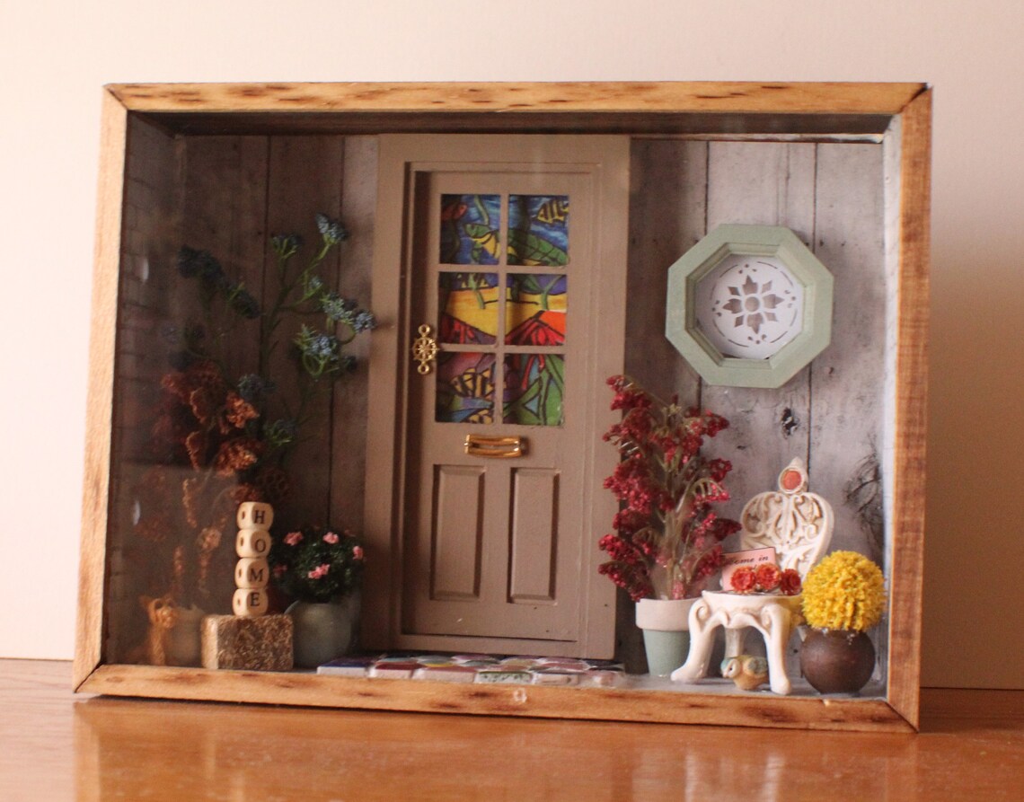 Miniature Front Entrance Door/dollhouse Miniature/room | Etsy