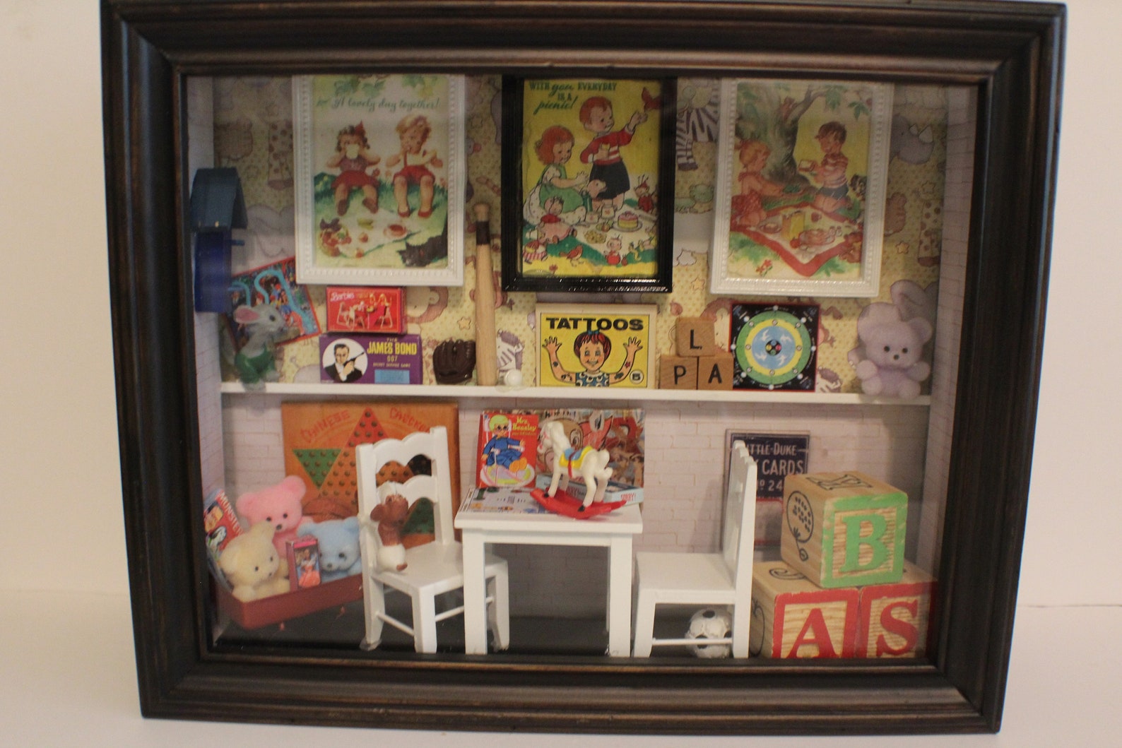 Handcrafted Shadow Box Art/miniature Toy Room/child - Etsy