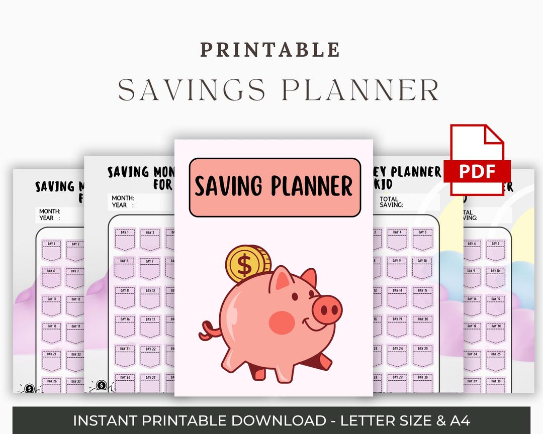 Printable Kids Savings Tracker, Kids Money Saving Goals, Financial ...
