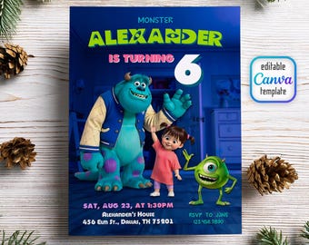 Monster Birthday Invitation, Printable Monsters University Template ...