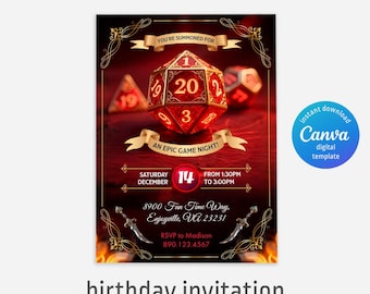 Dungeons and Dragons Party Invitation - Etsy