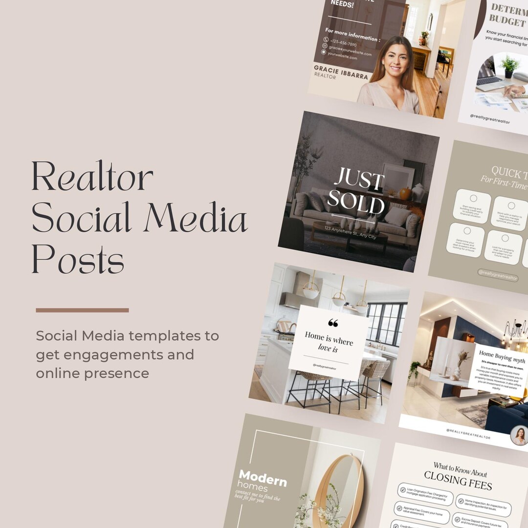Canva Realtor Instagram Post Templates Professional Social Media ...