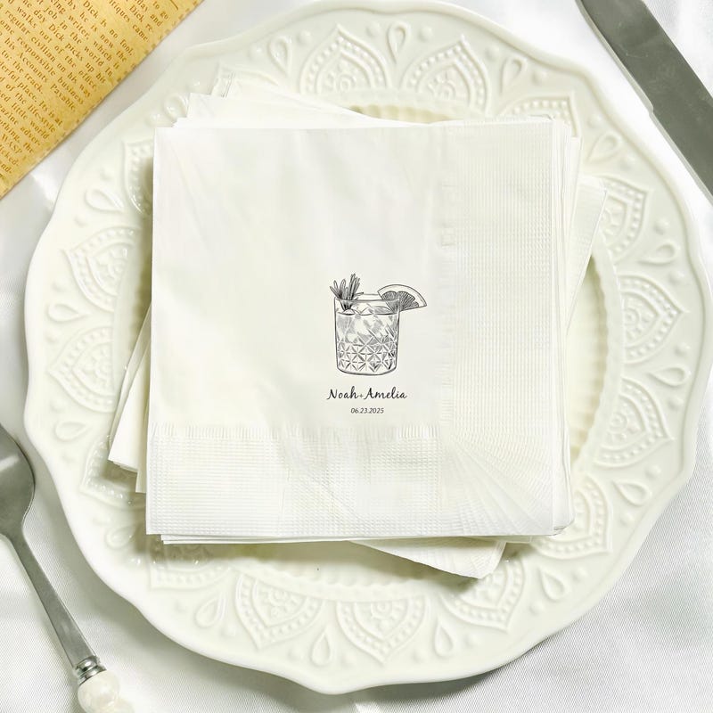 Cocktail Print Napkins - Etsy UK