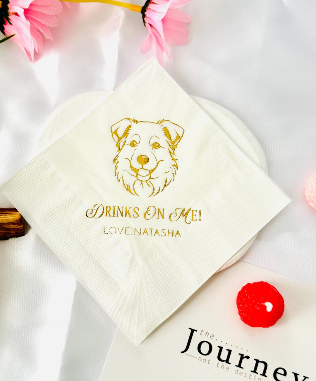 Pet Napkins, Custom Napkins,custom Illustrated Dog Wedding Napkins ...