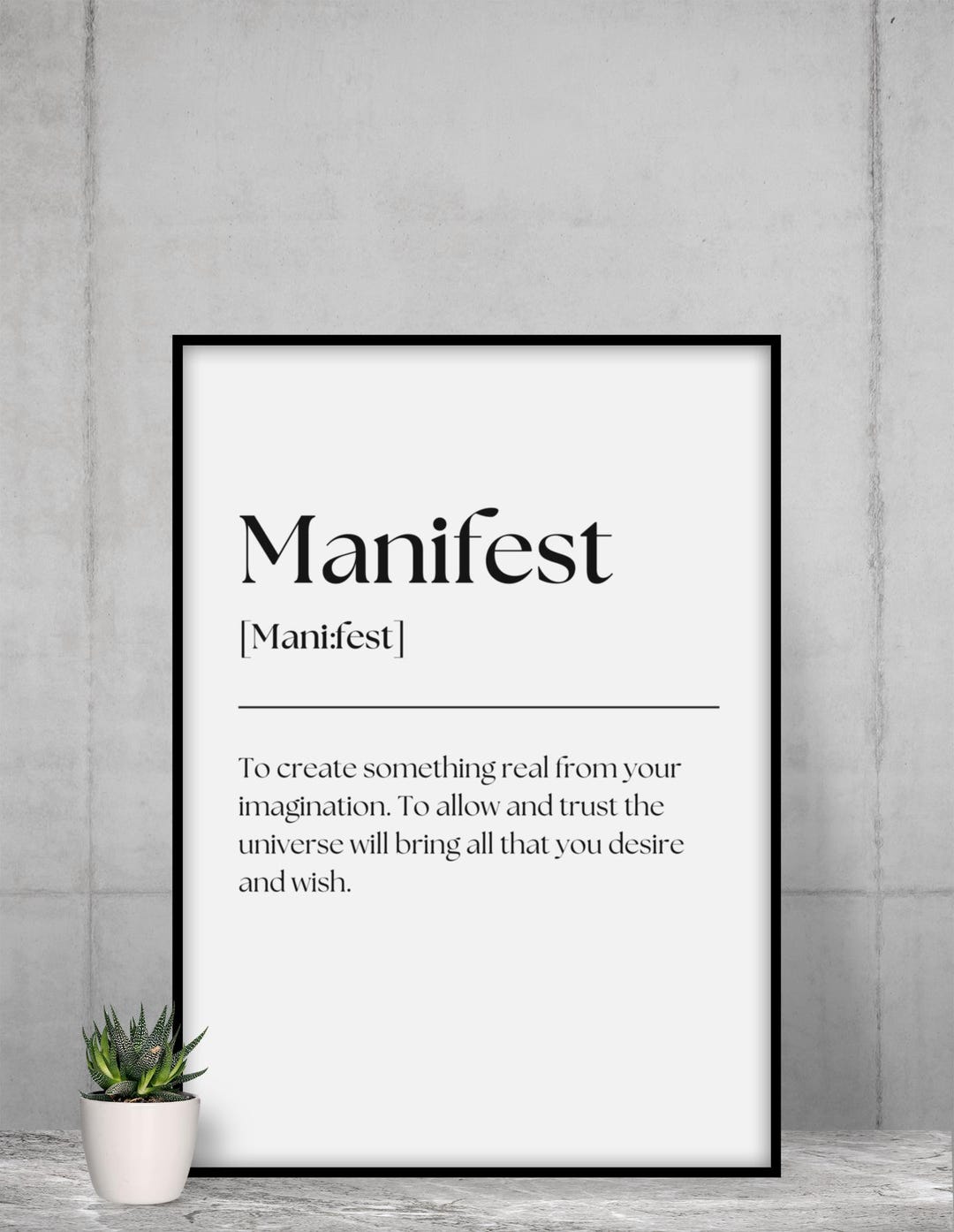 Manifest Meaning Matte Vertical Poster, Definition Wall Art Print ...