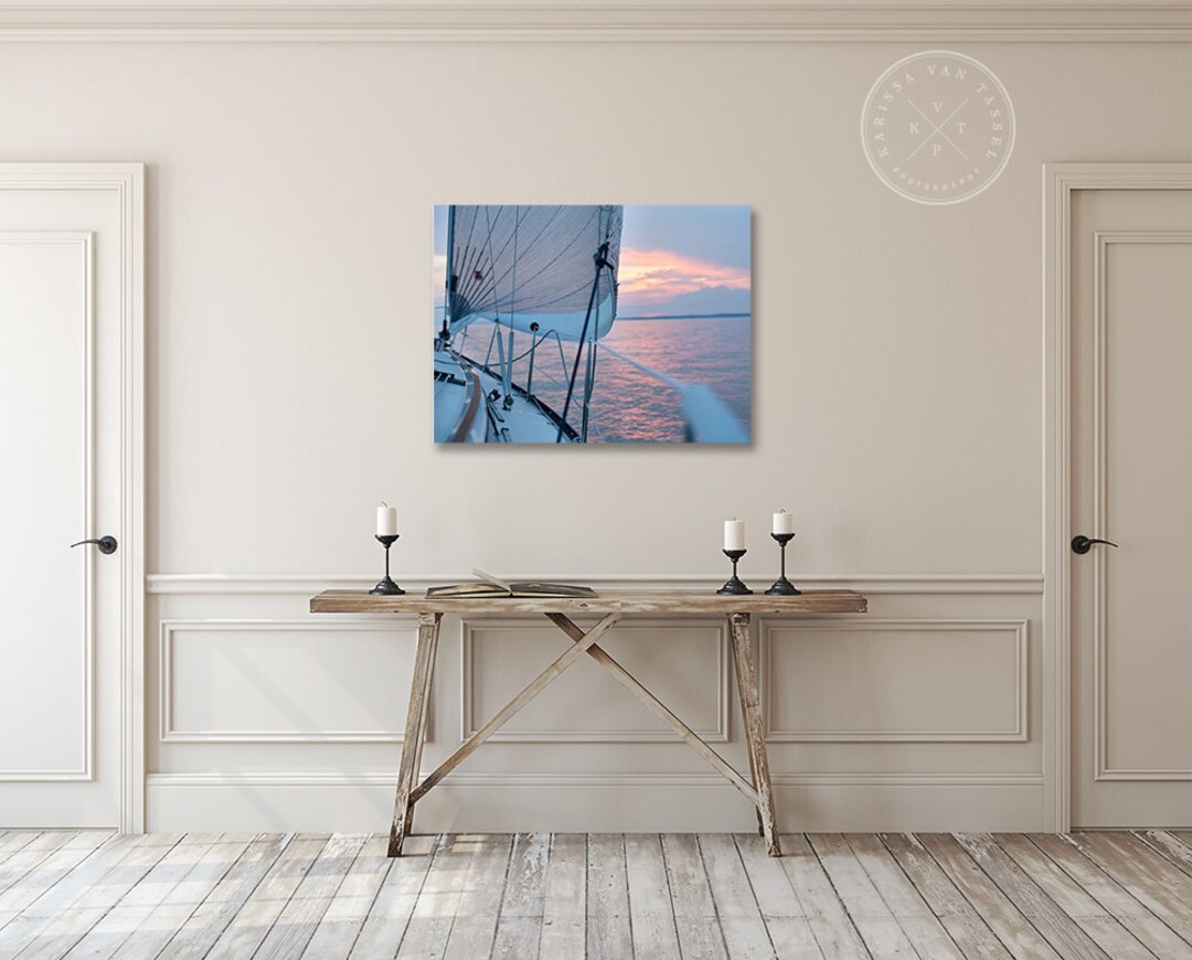 Canvas, Ocean Photography, Sailing Photo, Sailboat Photo, Nautical ...