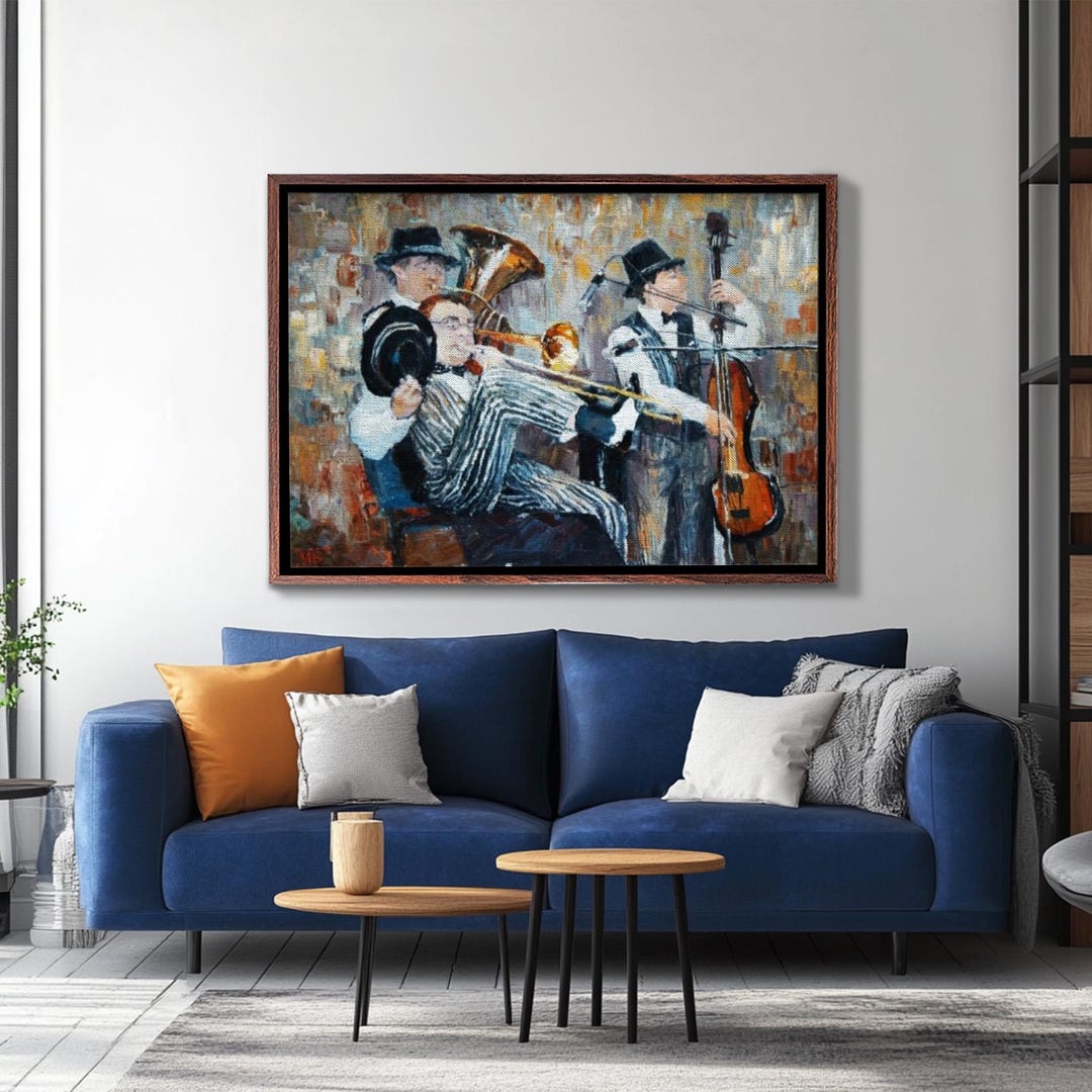 Orchestra Playing Music Decorative Wall Art, Music Canvas Wall Art ...