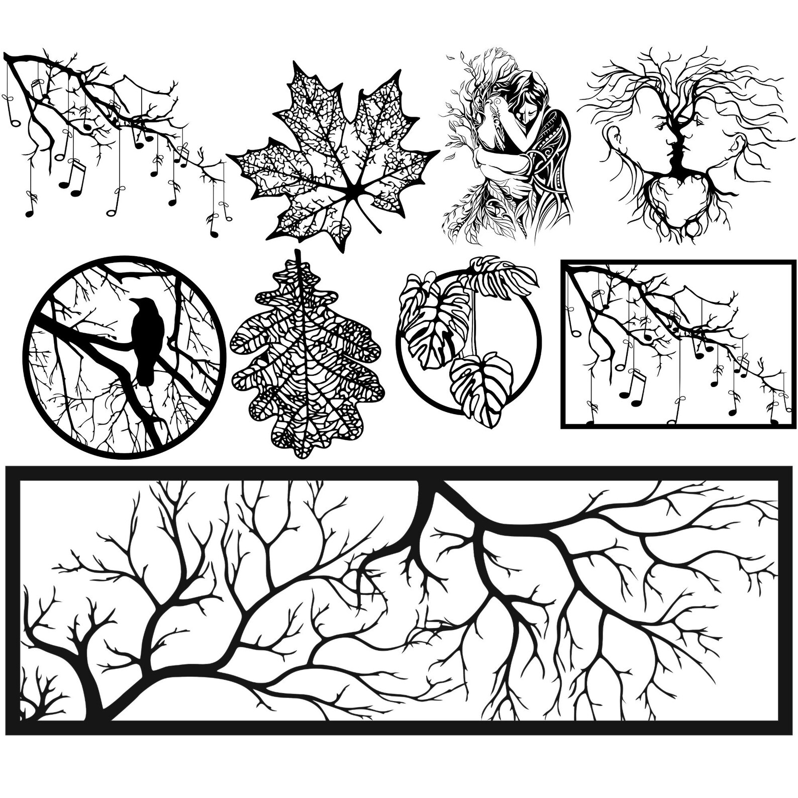 50 Wall Decor CNC Files | Laser Cutting , Engraving Designs | SVG, DXF ...