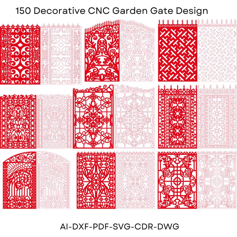 150 Decorative Garden Gate CNC Files | Laser Cutting , Engraving ...