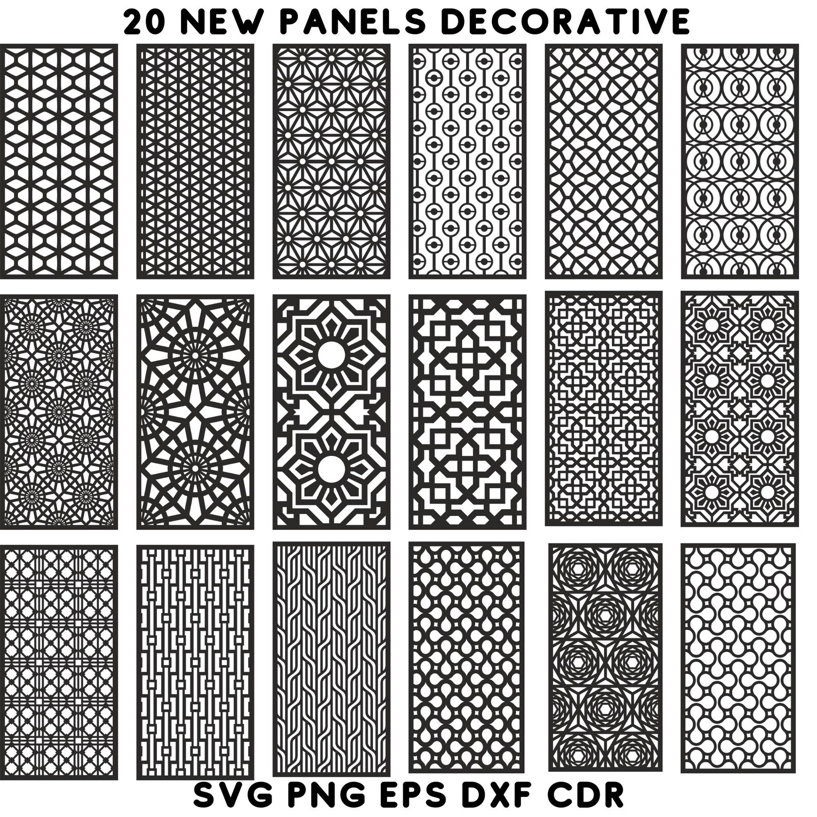 20 Decorative CNC Panel Designs | Plasma Cutting Files | Dxf,svg,eps ...