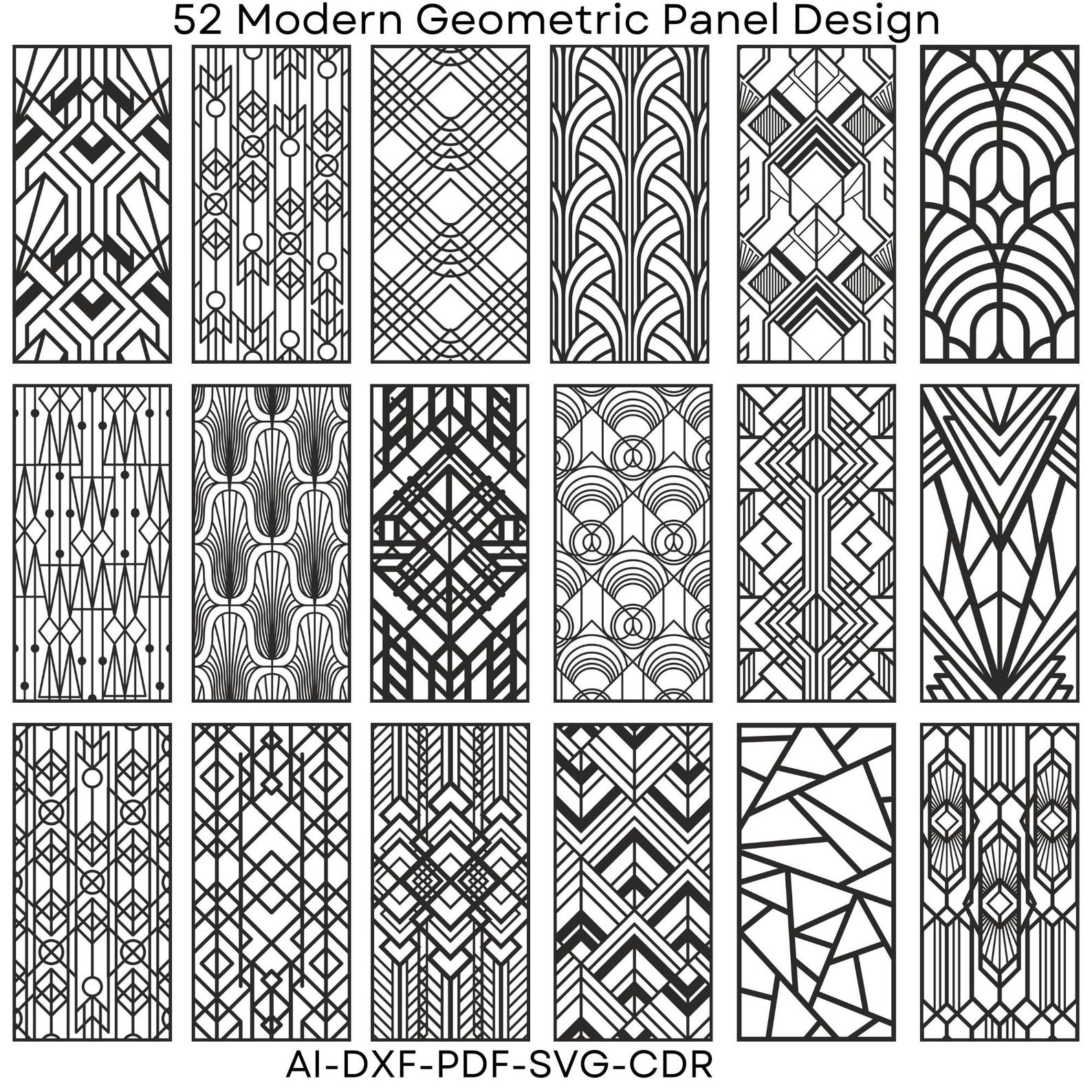 52 Modern Geometric Panel Design Files | Laser Cutting, CNC Routing ...