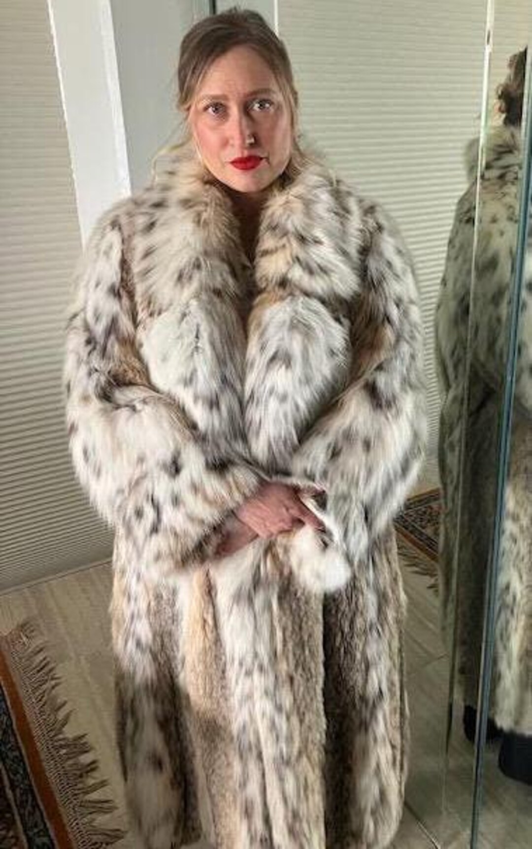Russian Lynx Fur Coat by Bergdorf Goodman With Vibrant Colors ...