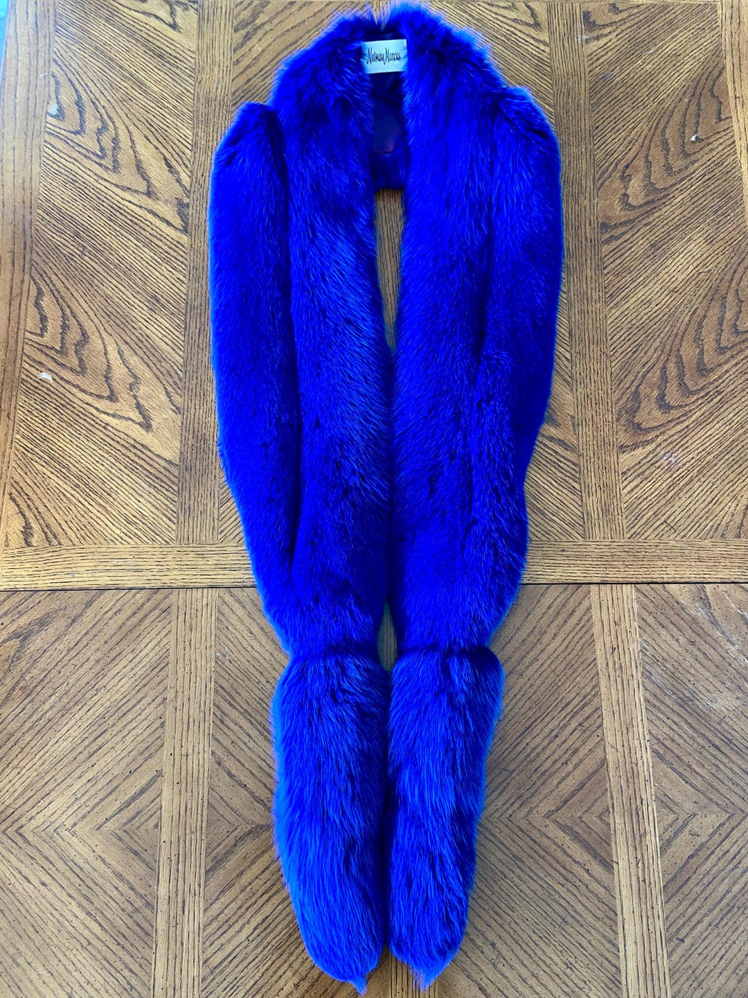 Genuine Fox Fur Blue Dyed Nieman Marcus Handmade Stole Shawl Scarf - Etsy