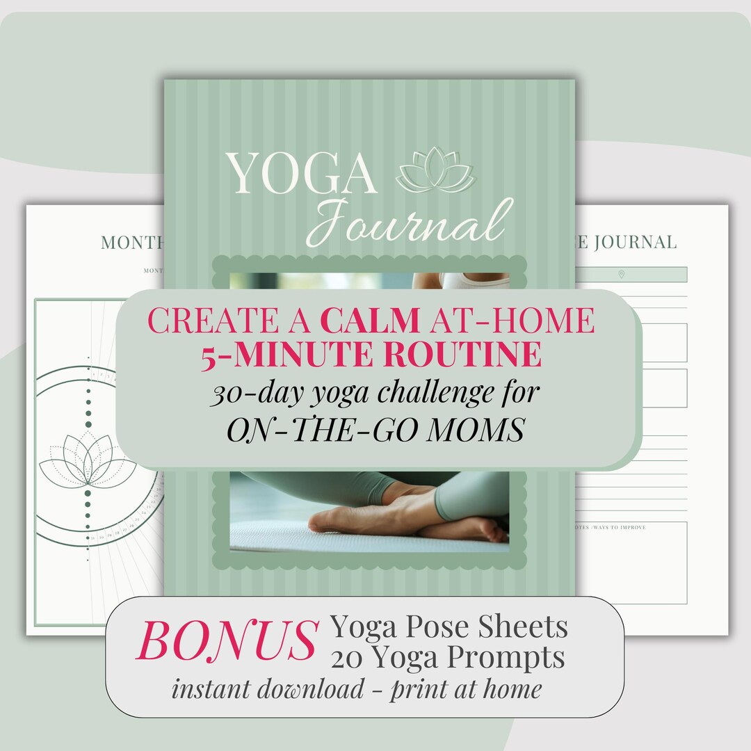 Yoga Journal Printable Prompt 5 Minute Routine Reflection Yoga Diary at ...