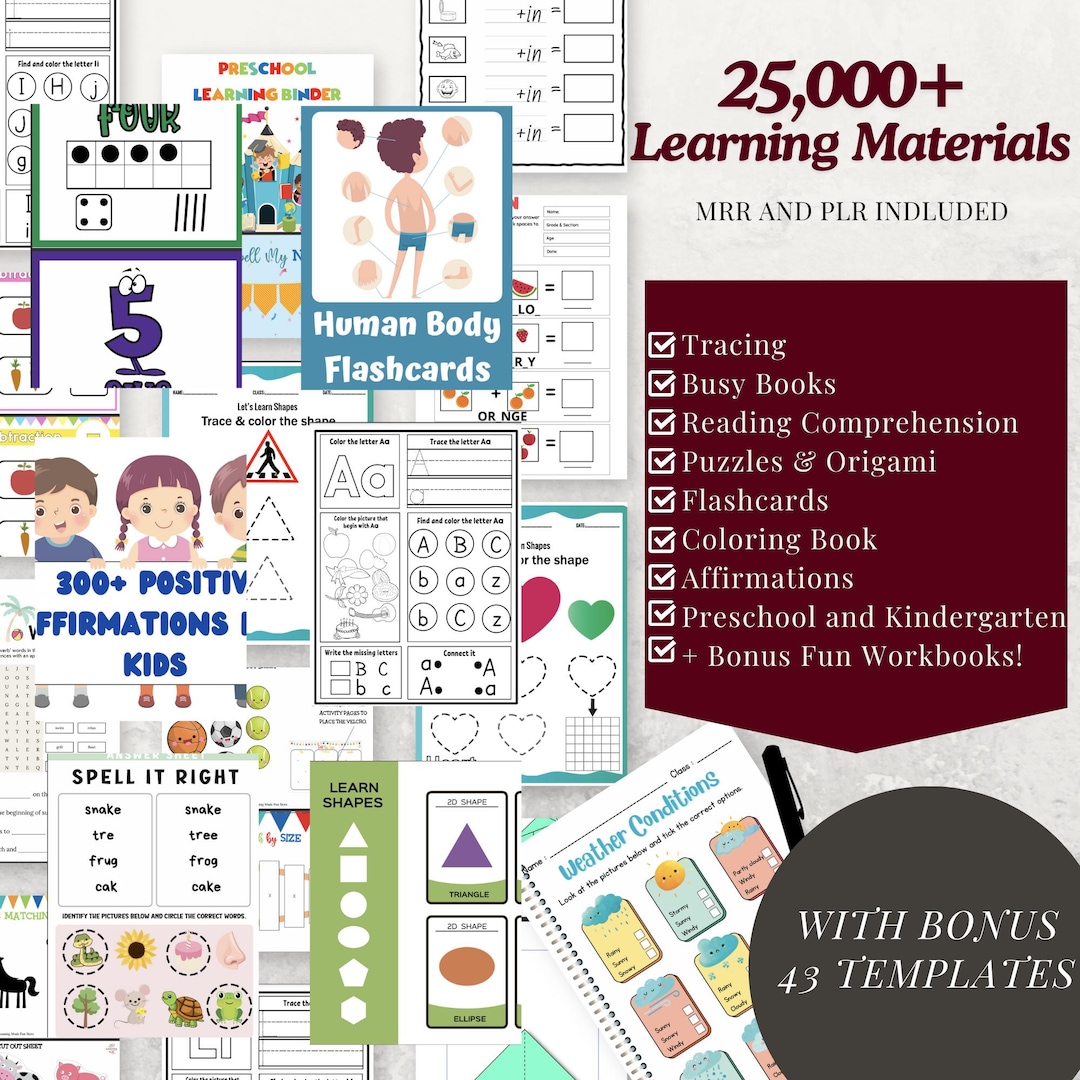 Ultimate Kids Worksheets Collection Master Resell Rights Private Label ...