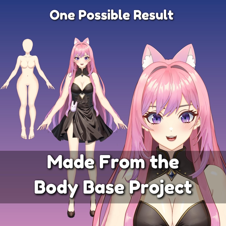 Vtuber Model Body Base, Live2d®, Vtuber PSD Model, Live2d Project, Vtuber Model, Vtuber, Live2d ...