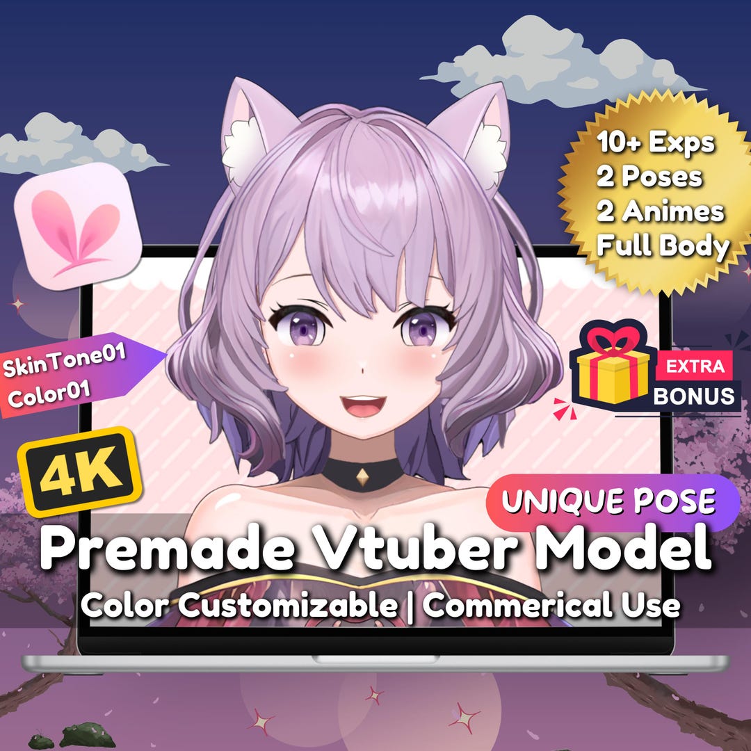 Buy Vtuber Model, Premade Vtuber Model, Vtuber, Live2d, Live2d Vtuber ...