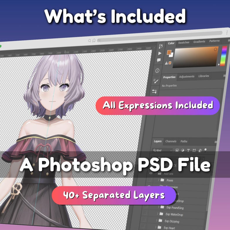 Live2d Full Vtuber Model File, Live2d® Project, Vtuber PSD File, Vtuber ...