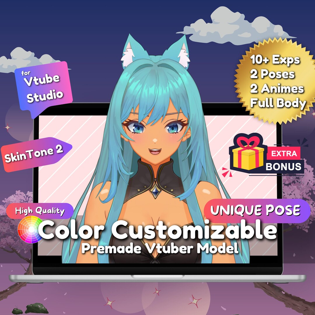 Premade Vtuber Model, Vtuber Model, Vtuber, Live2d Vtuber Model, Color Customizable Vtuber Model ...