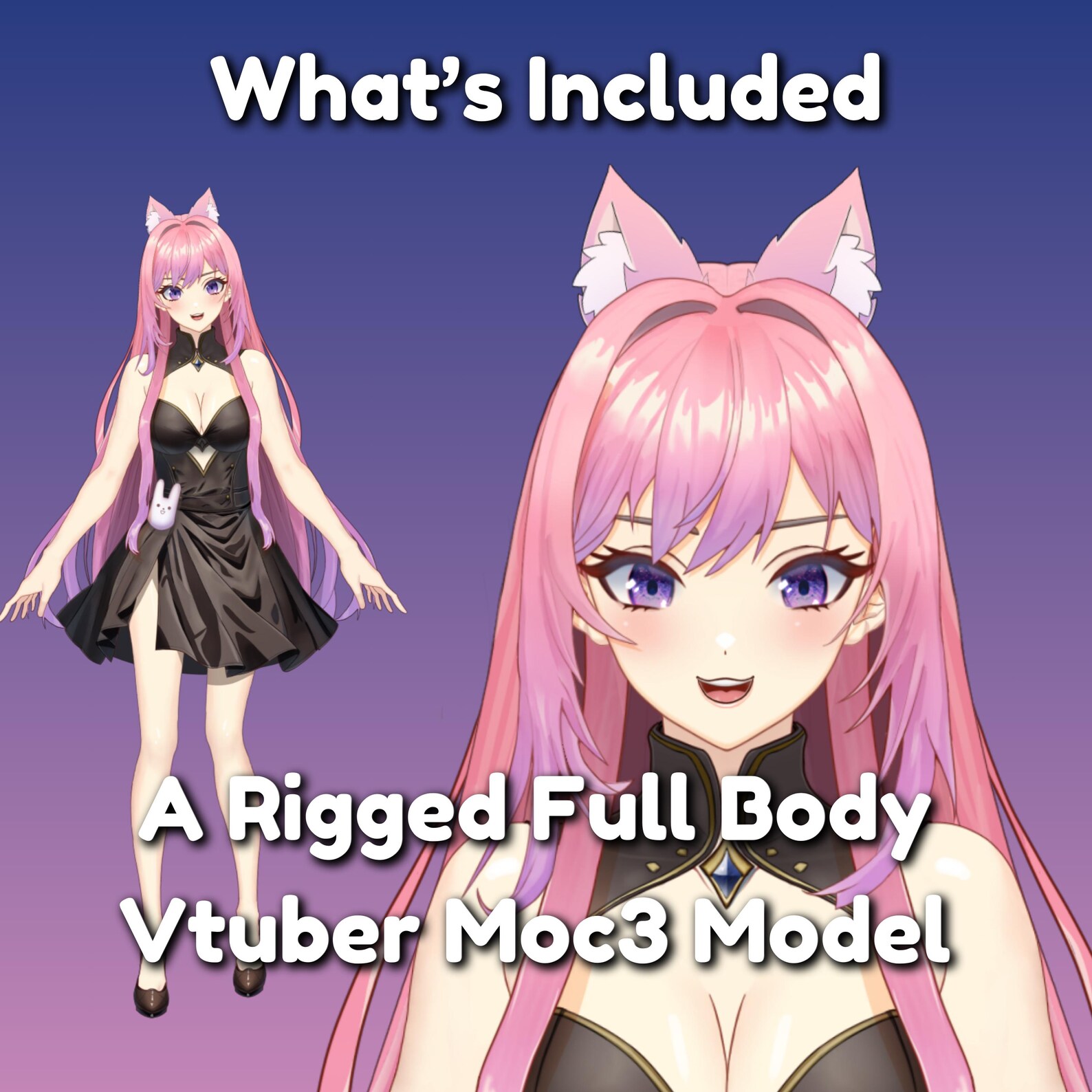 Vtuber Model, Premade Vtuber Model, Vtuber, Live2d, Live2d Vtuber Model, Color Customizable ...