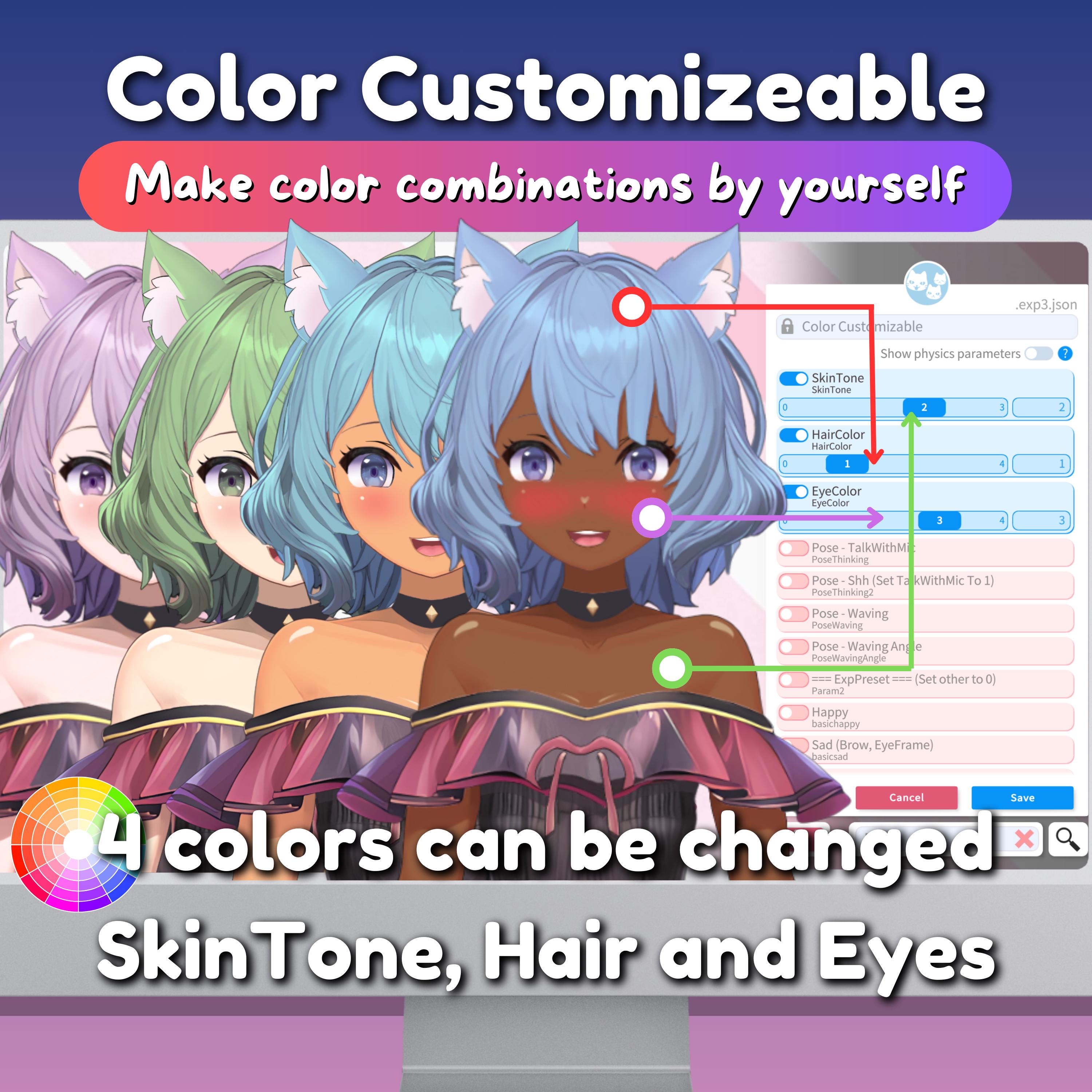 Vtuber Model, Premade Vtuber Model, Vtuber, Live2d Vtuber Model, Color ...