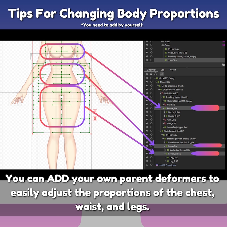 Vtuber Model Body Base, Live2d® Project, Vtuber PSD File, Premade ...