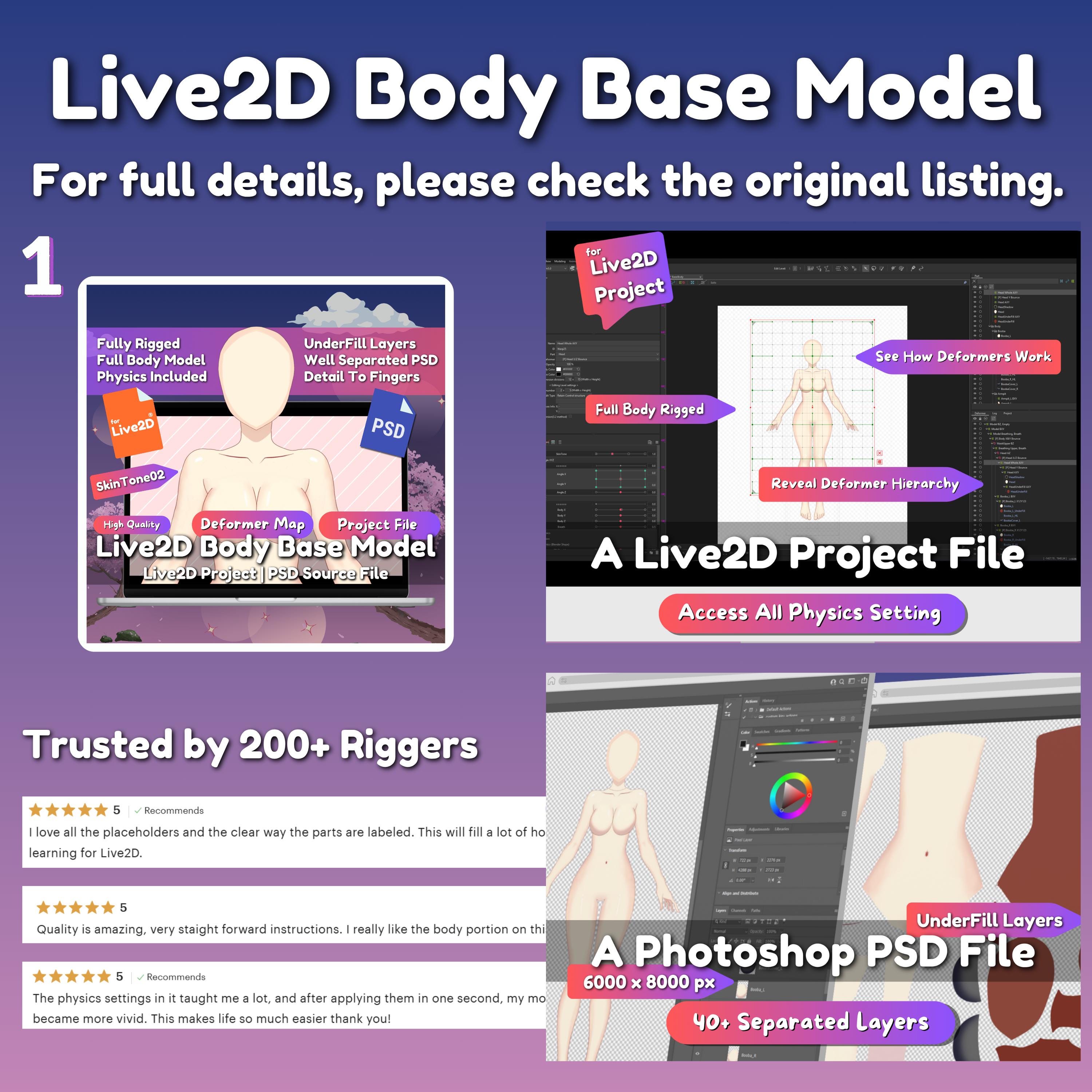 Ultimate Vtuber Creator Bundle, Vtuber Model Body Base, Live2d® Project ...