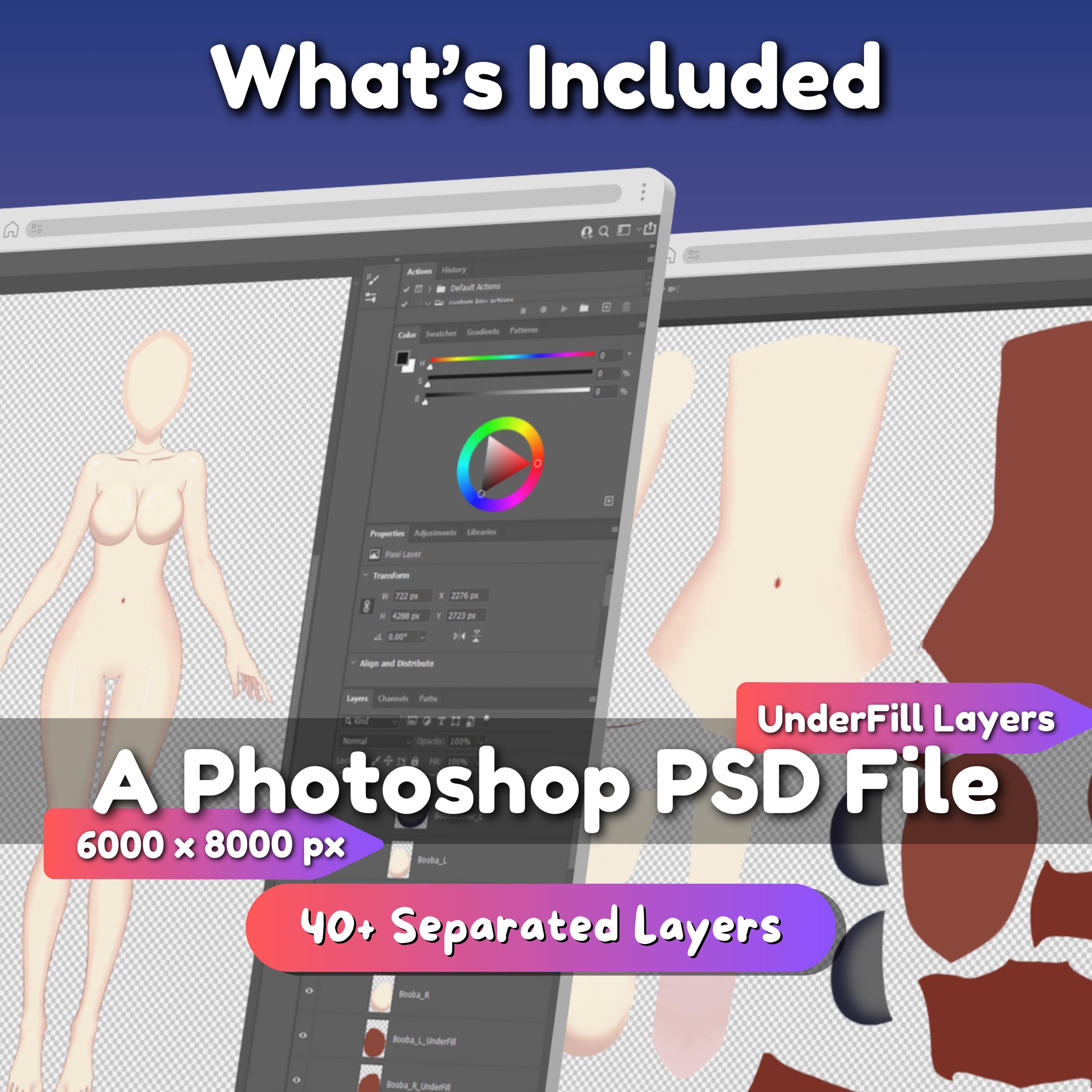 Vtuber Body Base, Live2d®, Vtuber PSD File, Live2d Project, Vtuber ...