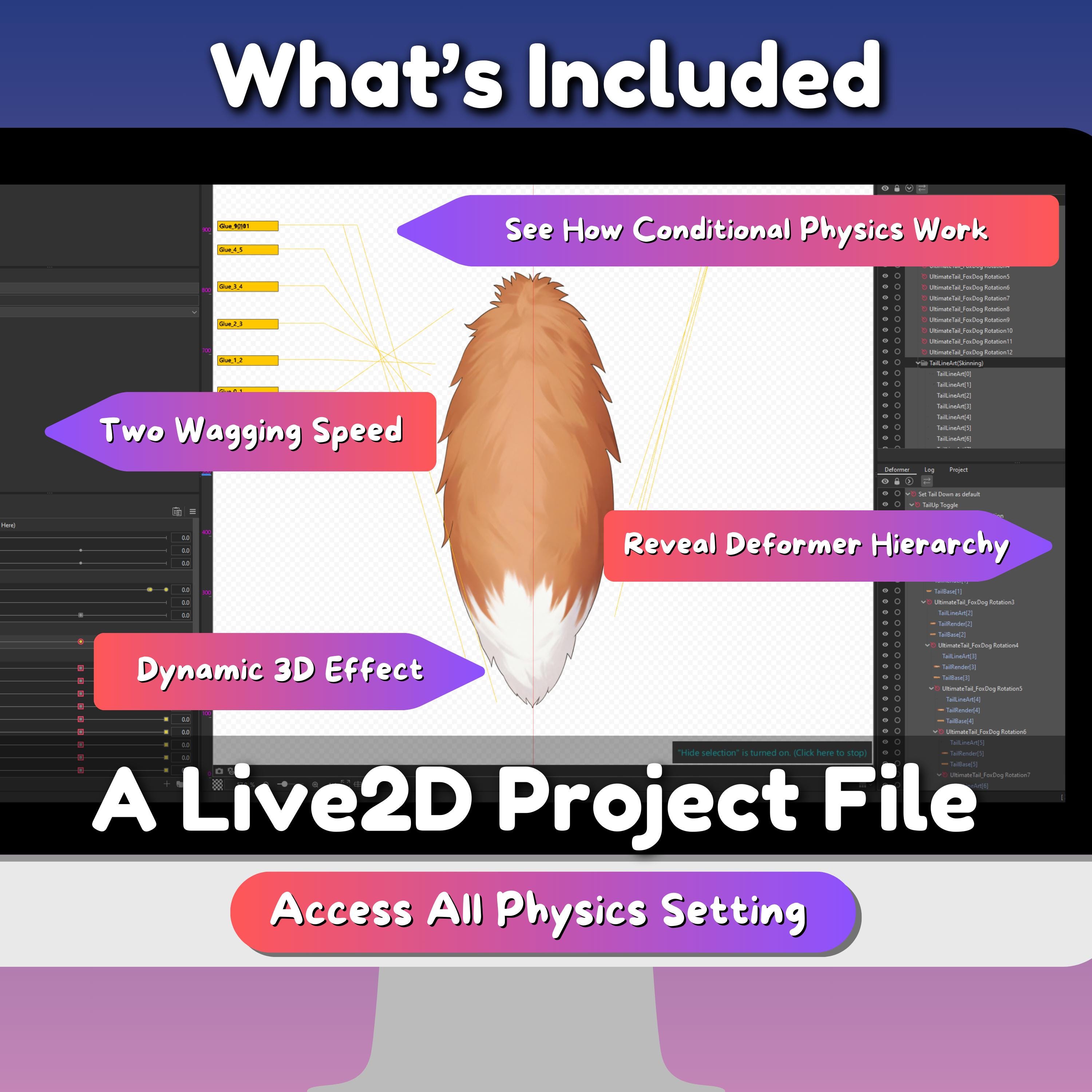 Live2d® Tail Asset, Vtuber Asset Tail, Live2d Tail, Live2d Project ...