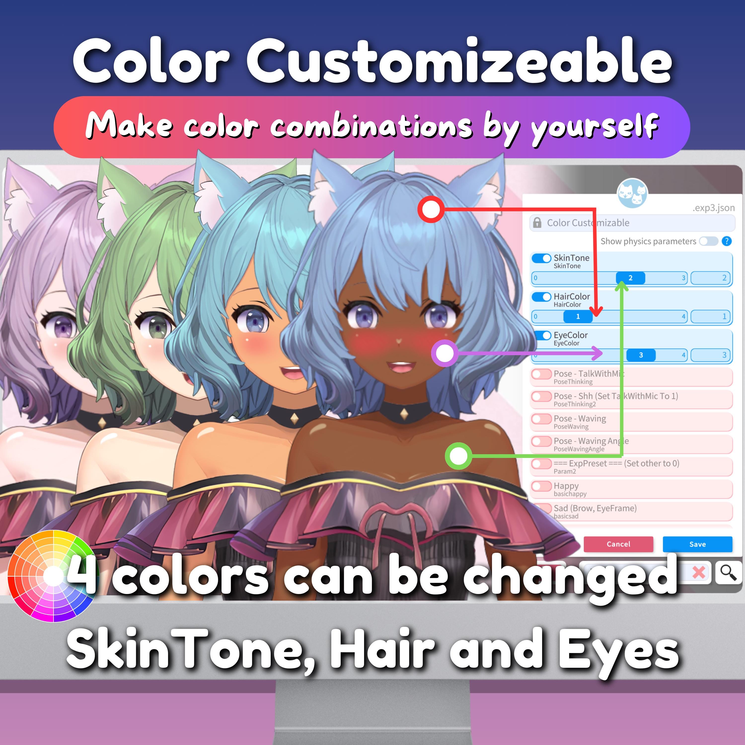 Premade Vtuber Model, Vtuber Model, Vtuber, Live2d Vtuber Model, Color ...
