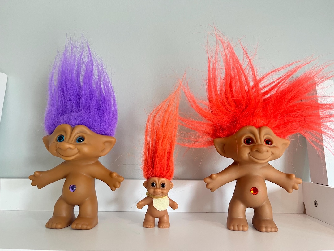 3 1990s Trolls Treasure Trolls and Baby Vintage Toy Doll - Etsy