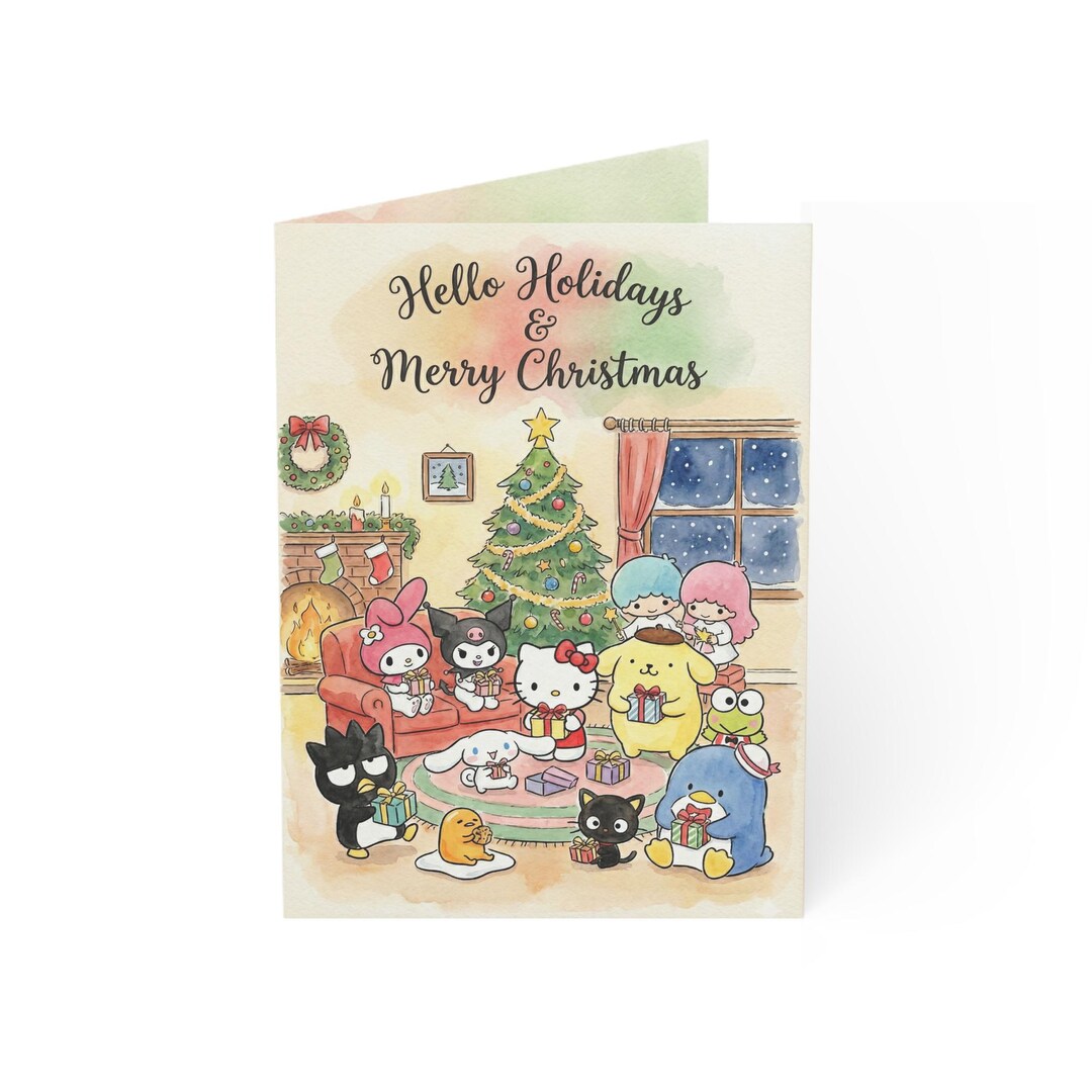 Hello Kitty Holiday Card, Gift & Greeting Card, Unique Watercolor ...