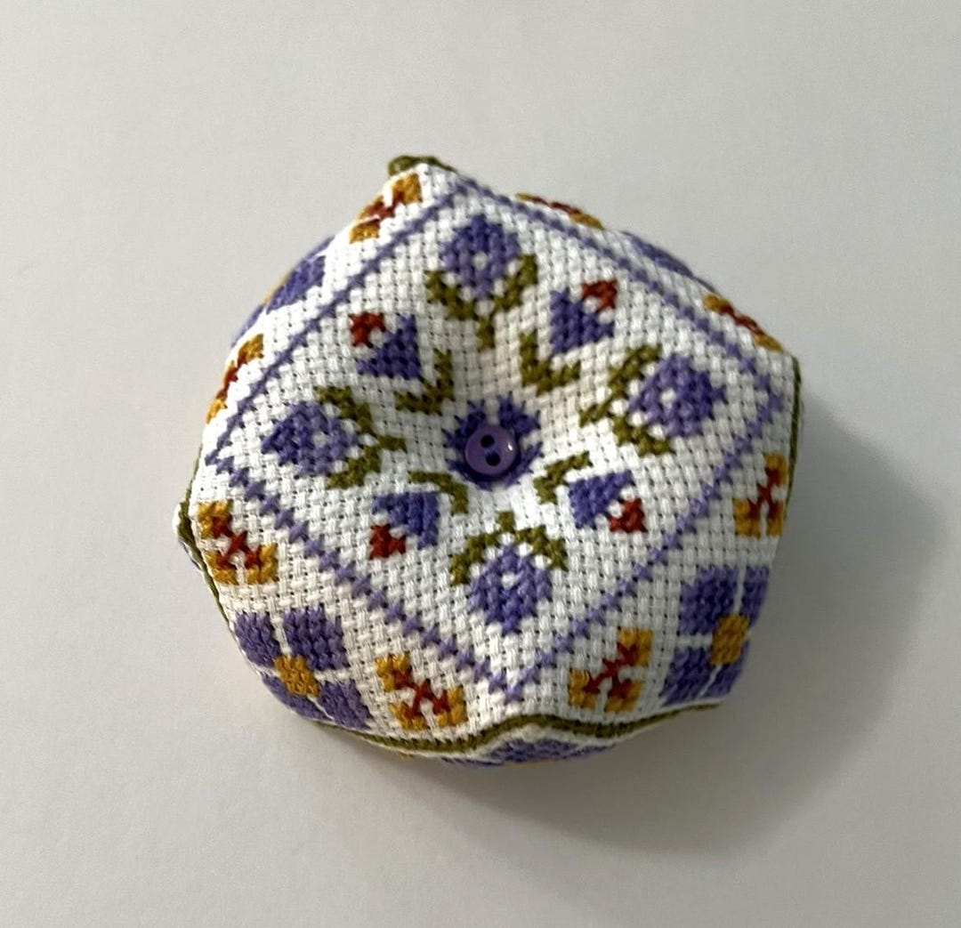 Small Blue Violet Biscornu Cross Stitch Pattern - Etsy