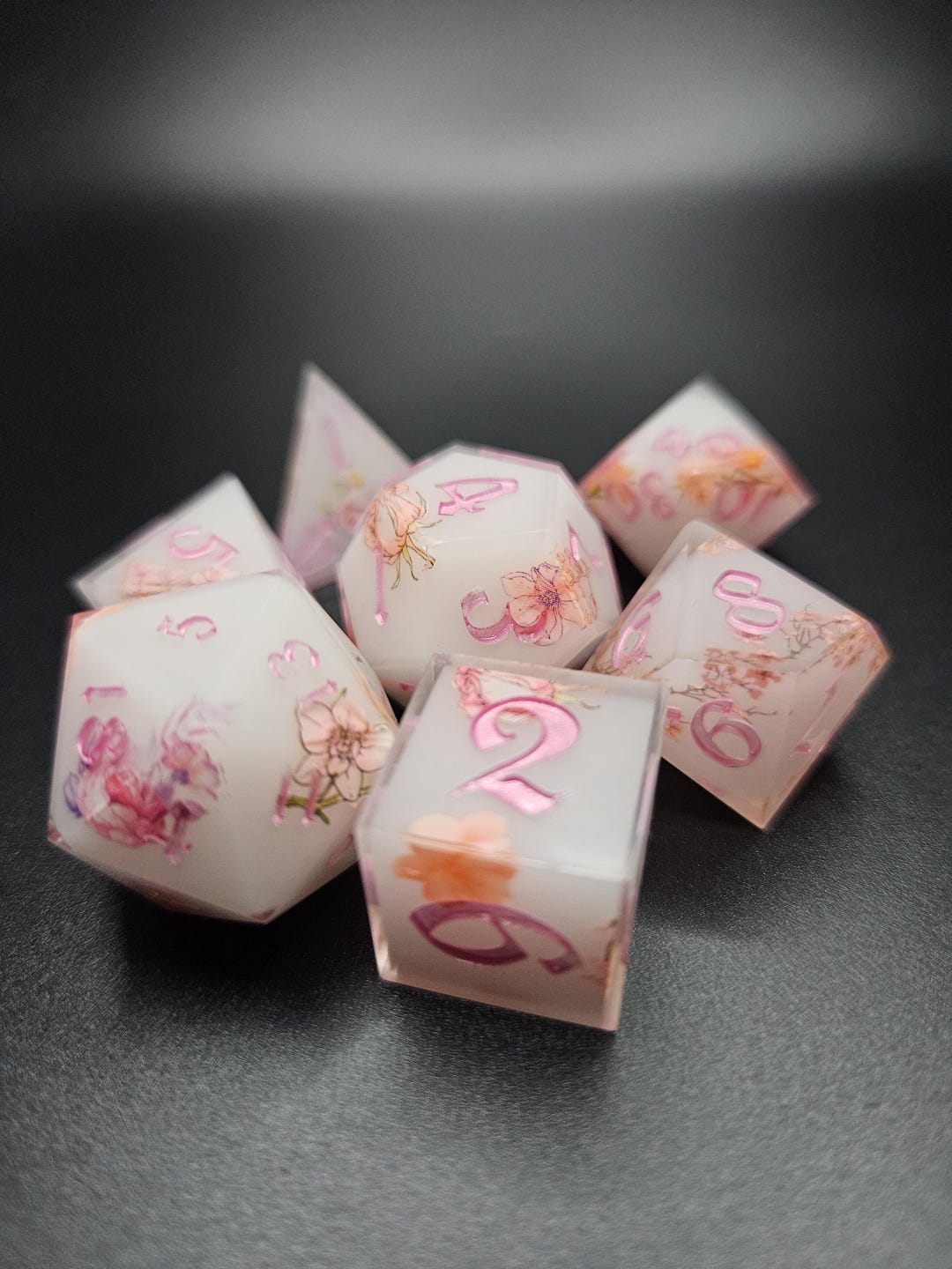 Polyhedral Dice Set for Dungeons & Dragons, Hand Made Resin Dice, Sharp ...