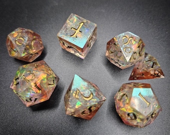 Polyhedral Dice Set for Dungeons & Dragons, Hand Made Resin Dice, Sharp ...