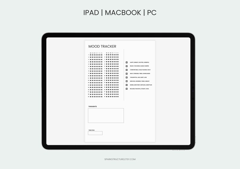 Mood Tracker Printable, Mood Journal, Mood Tracker Chart, Wellness ...