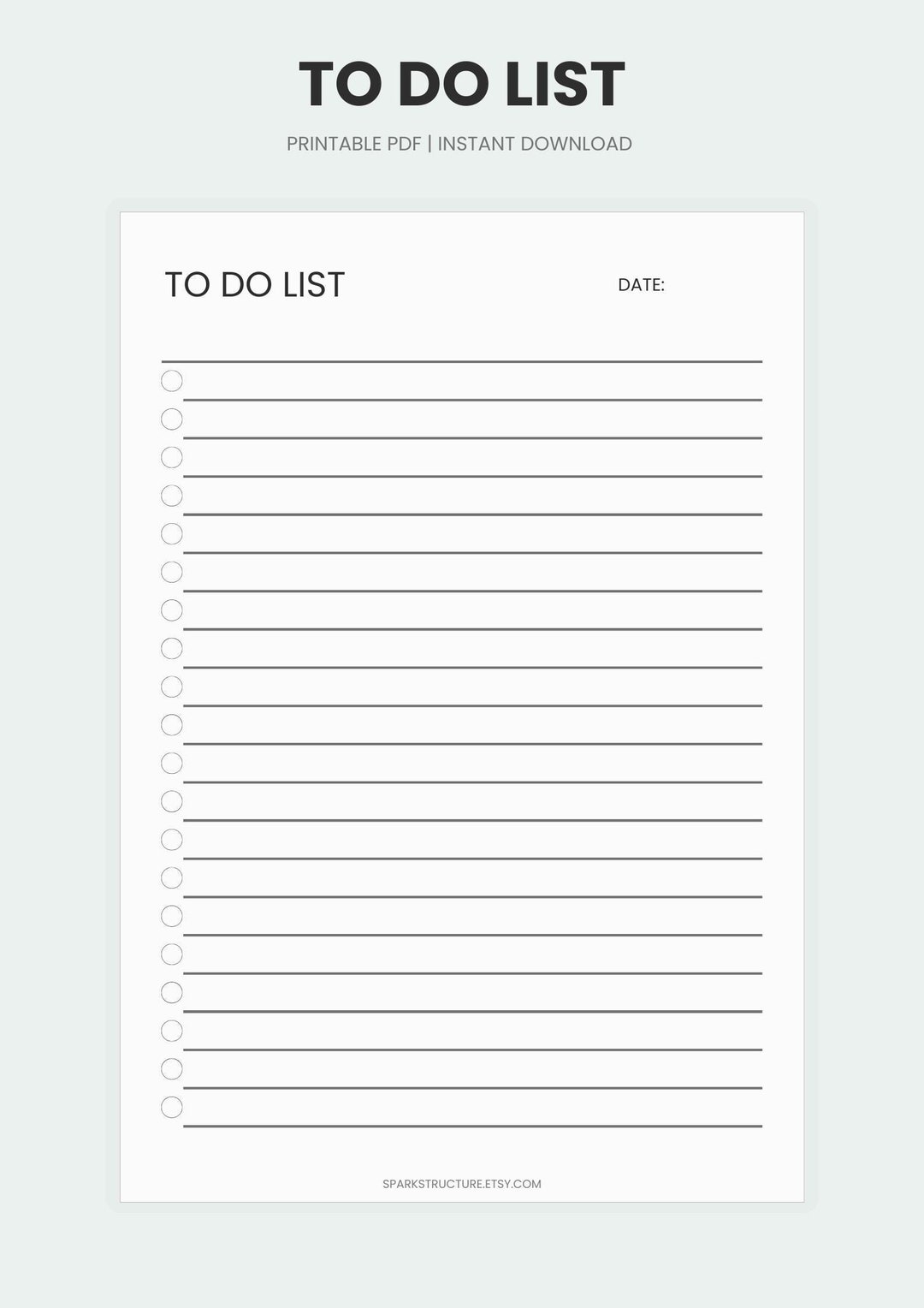 Minimal Task List Printable, Simple Task List Template, Ipad/macbook/pc ...
