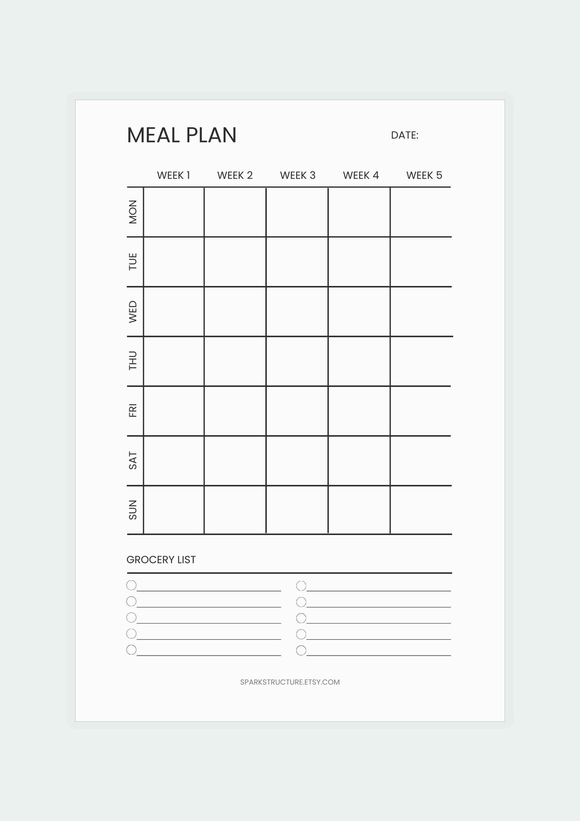 Monthly Meal Planner, 30-day Menu Planner, Food Planner, Health ...