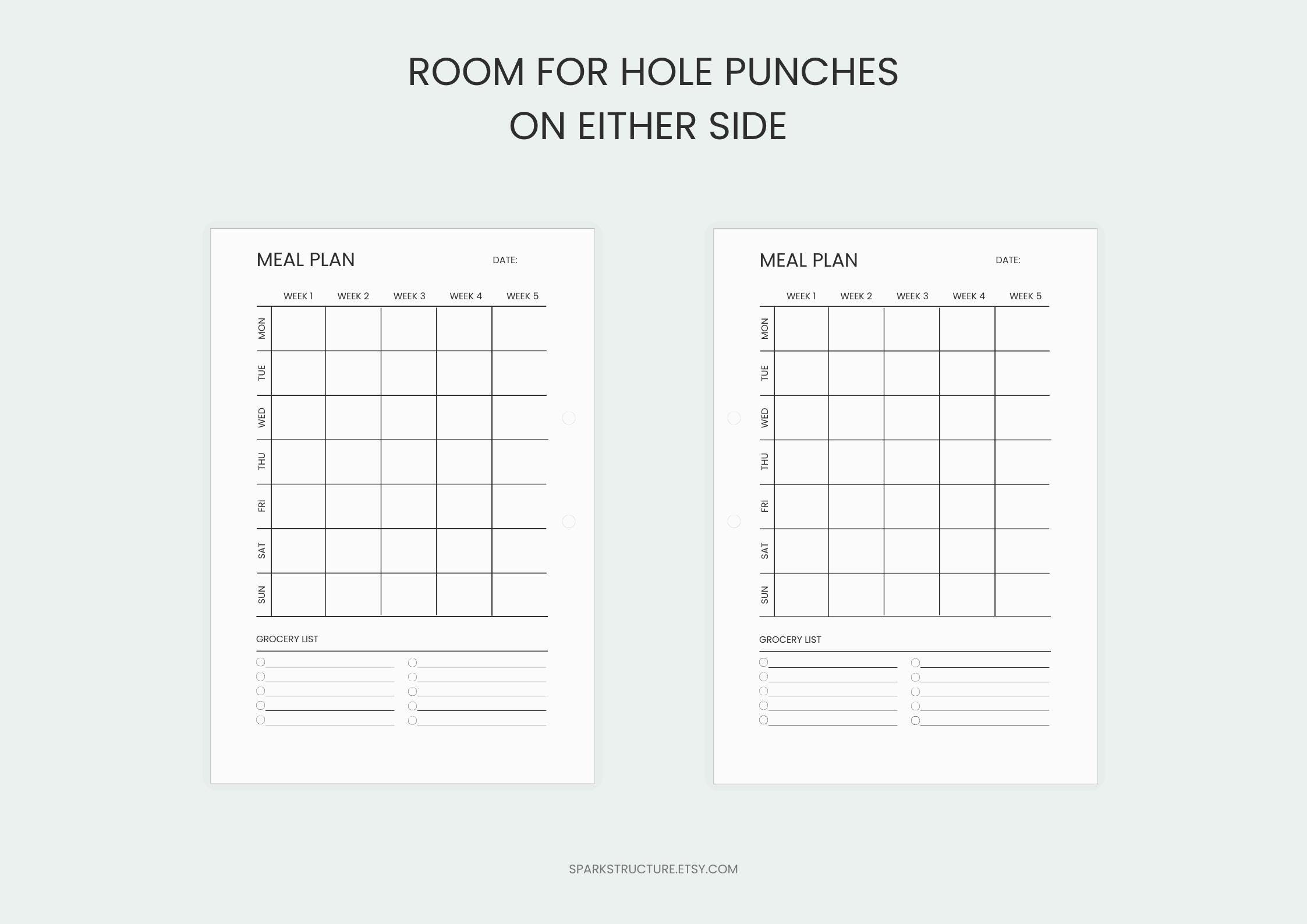 Monthly Meal Planner, 30-day Menu Planner, Food Planner, Health ...