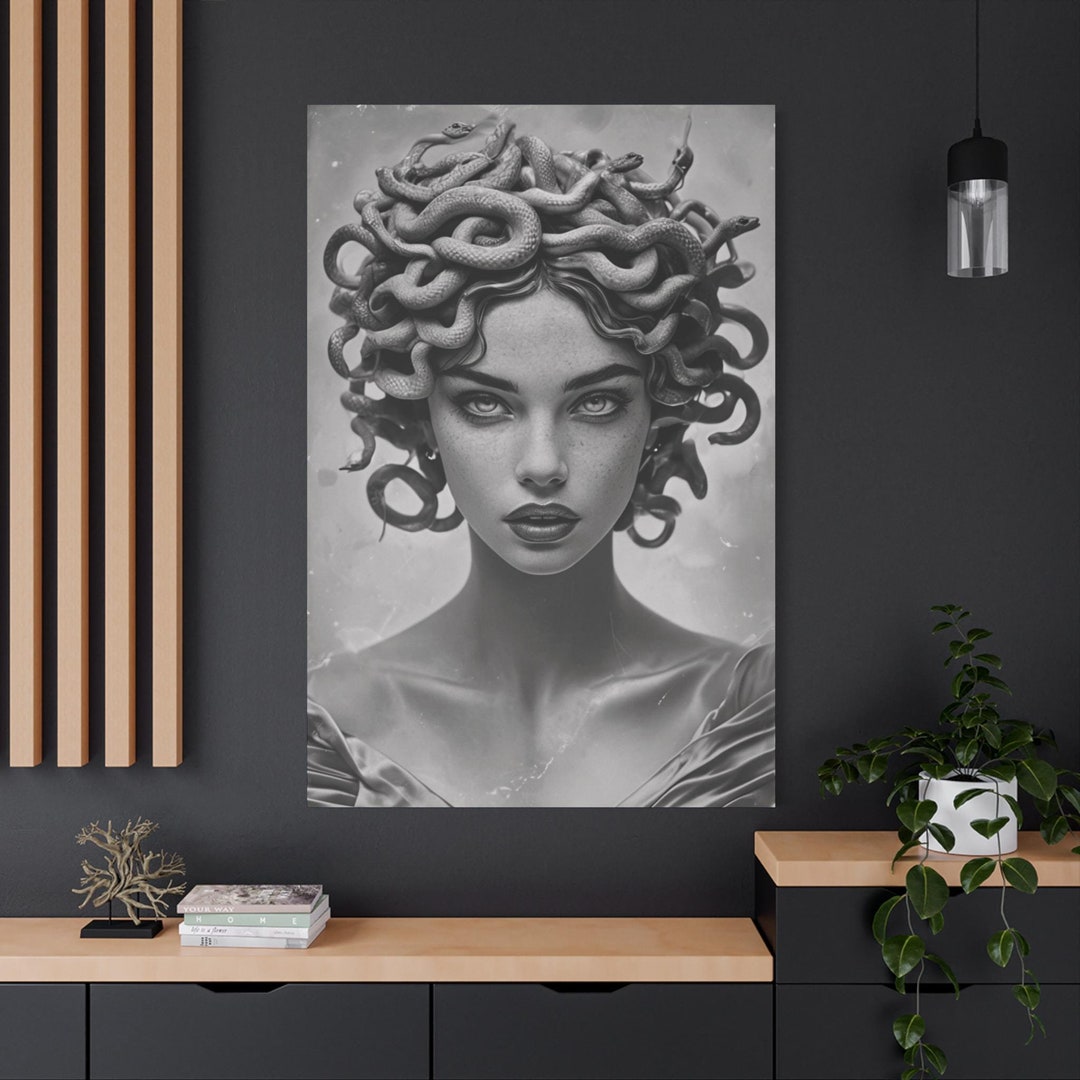 Grey Medusa Art, Fantasy,mythology, for Fan of Fantasy, Decoration ...